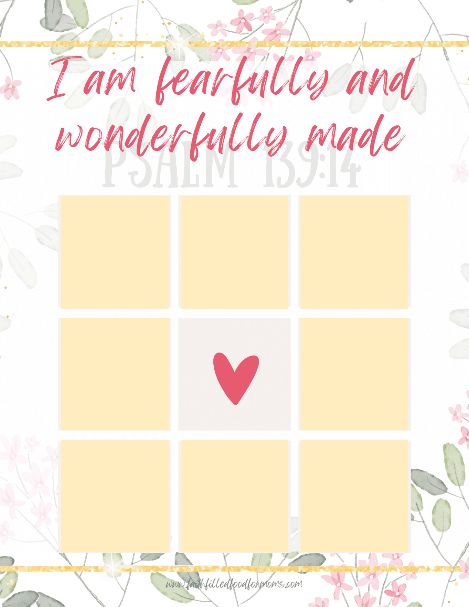 Printable Self-Care Bingo with Bible Verses ~ Love Yourself and Others ...